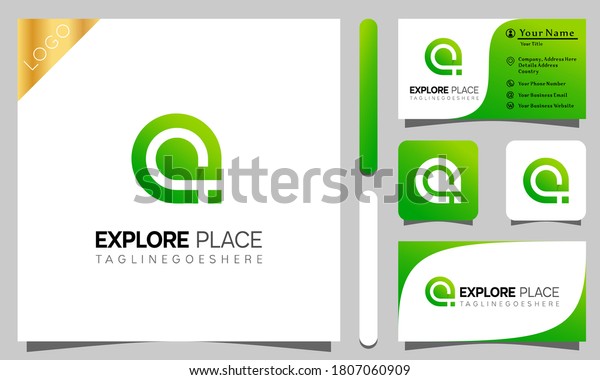 Nature Pin Place Explore Logo Design Stock Vector (Royalty Free ...