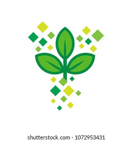Nature Pixel Logo Icon Design Stock Vector (Royalty Free) 1072953431 ...