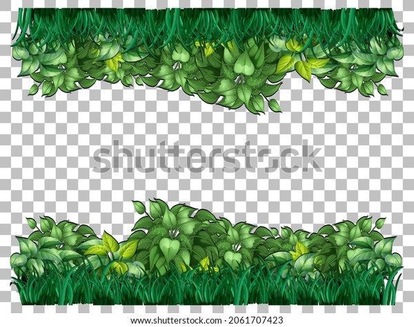 Nature Plants Frame Transparent Background Illustration Stock Vector ...