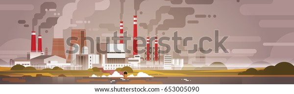 Nature Pollution Plant Pipe Dirty Waste Stock Vector (Royalty Free ...
