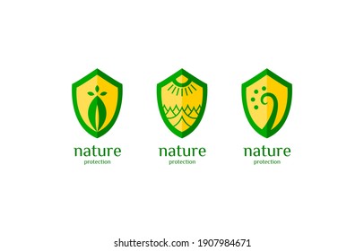 Nature Protection Logo Vector Template Suitable Stock Vector (Royalty ...