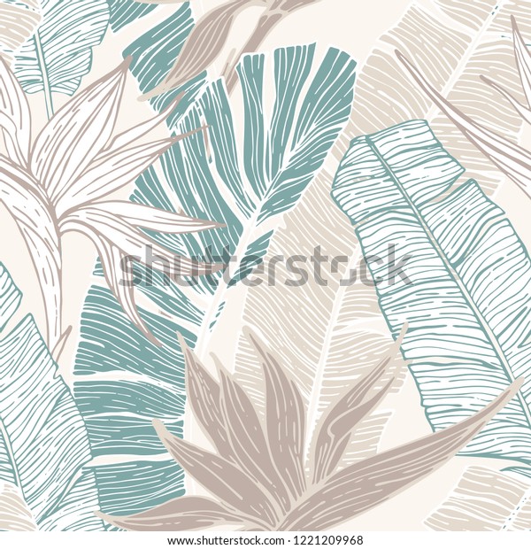 Nature Seamless Pattern Hand Drawn Abstract Stock Vector (Royalty Free ...