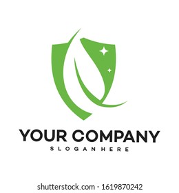 Nature Shield Vector Logo Templategraphic Leaves Stock Vector (Royalty ...