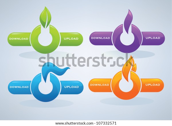 Nature Symbols On Navigation Menu Colorful Stock Vector (Royalty Free ...