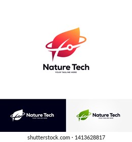 Nature Technology Logo Designs Template Creative Stock Vector (Royalty ...