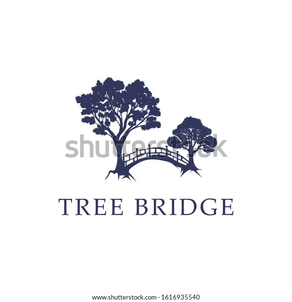 Nature Tree Bridge Logo Idea Modern Stock Vector (Royalty Free ...