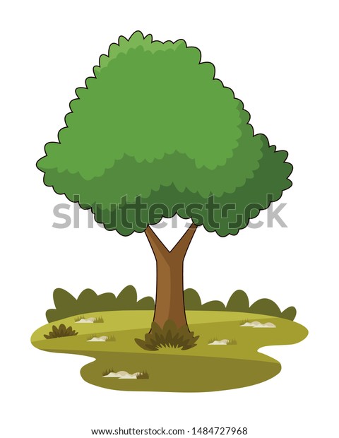 Nature Tree On Grass Nature Cartoons Stock Vector (Royalty Free ...