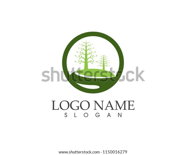 Nature Tree Road Logo Vector Illustration Stock Vector (Royalty Free ...