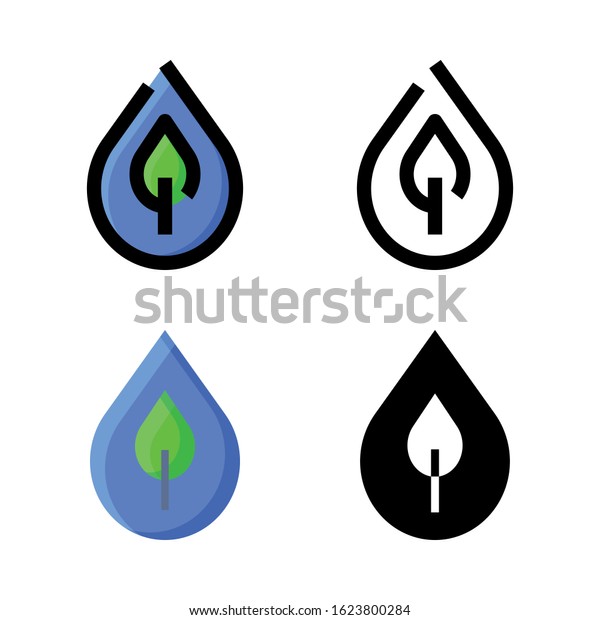 Nature Water Icon Set Logo Vector Stock Vector (Royalty Free ...