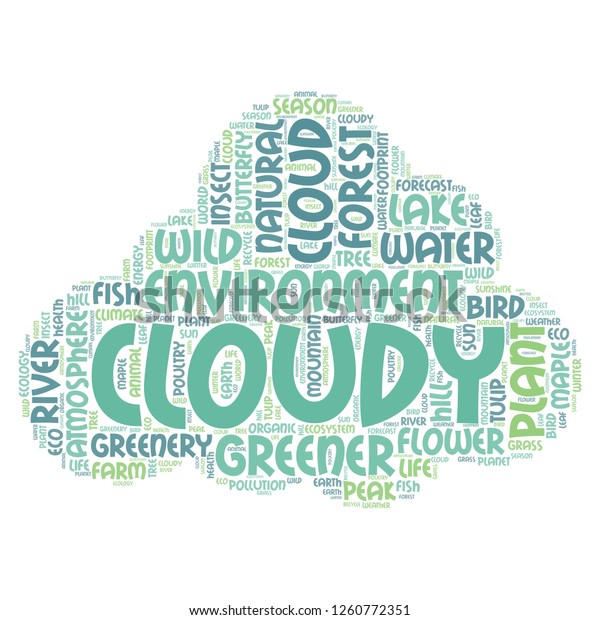 Nature Word Cloud Cloud Shape Color Stock Vector (Royalty Free ...