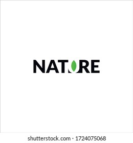 Nature Word Mark Negative Space Logo Stock Vector (Royalty Free ...