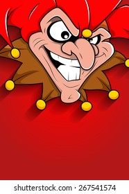 Naughty Smile Jester Face Stock Vector (Royalty Free) 267541574 ...