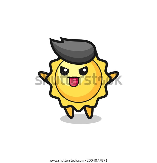 Naughty Sun Character Mocking Pose Cute Stock Vector (Royalty Free ...