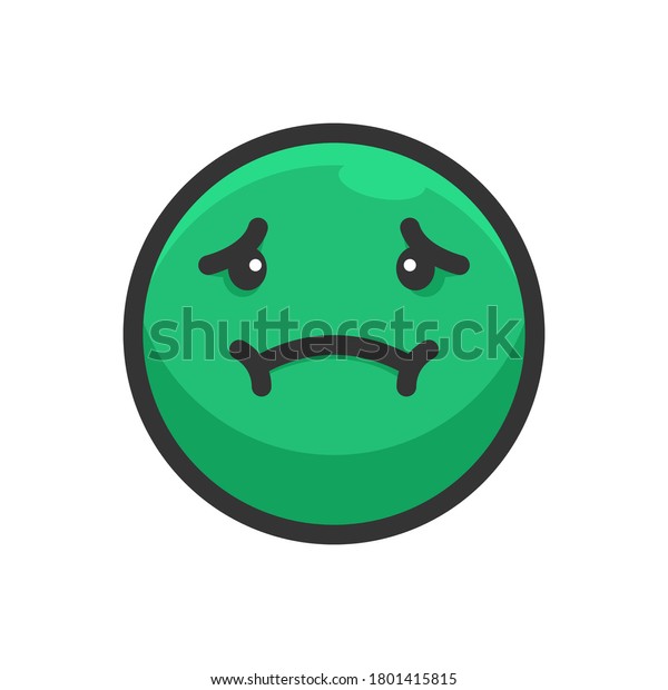 Nausea Face Flat Emoji Icon Stock Vector (Royalty Free) 1801415815 ...