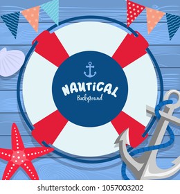 Nautical Background Design Stock Vector (Royalty Free) 1057003202 ...