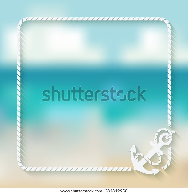 Nautical Card Template Anchor Vector Illustration Stock Vector (Royalty ...