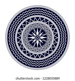 Nautical Circle Design Nautical Mandala Navy Stock Vector (Royalty Free ...