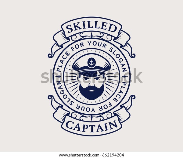 Nautical Logo Captain Icon Elegant Vintage Stock Vector (Royalty Free ...