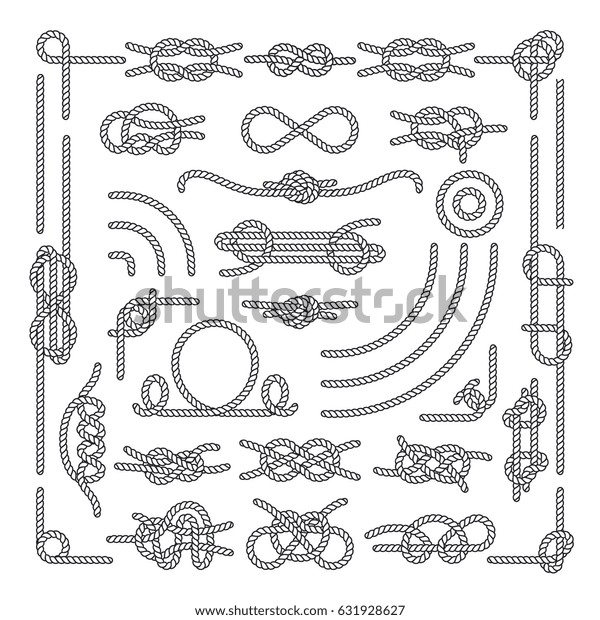 Nautical Rope Knots Vector Decorative Vintage Stock Vector (Royalty ...