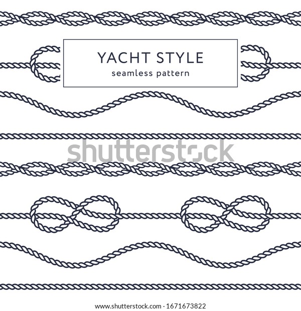 Nautical Rope Seamless Pattern Yacht Style Stock Vector (Royalty Free) 1671673822 | Shutterstock