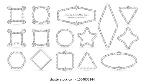 Nautical Rope Frames Borders Marine Rope Stock Vector (Royalty Free ...