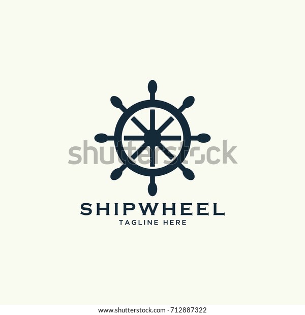 Nautical Ship Wheel Design Logo Template Stock Vector (Royalty Free ...