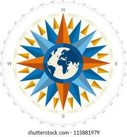 Nautical Wind Rose Stock Vector (Royalty Free) 115881979 | Shutterstock