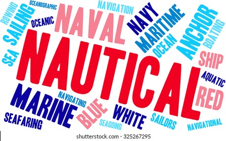 Nautical Word Cloud On White Background Stock Vector (Royalty Free ...