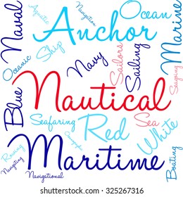 Nautical Word Cloud On White Background Stock Vector (Royalty Free ...