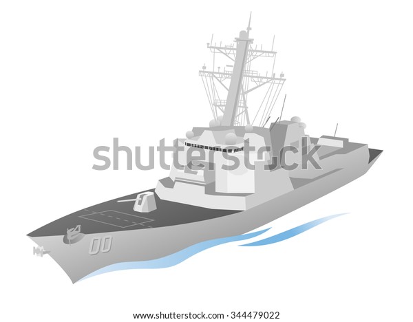 Naval Military War Ship Vector Graphic Stock Vector (Royalty Free ...