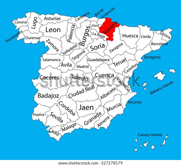 Navarra Map Silhouette Vector Spain Province Stock Vector (Royalty Free ...