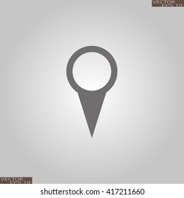 Location Point Flat Icon Black White Stock Vector (Royalty Free ...