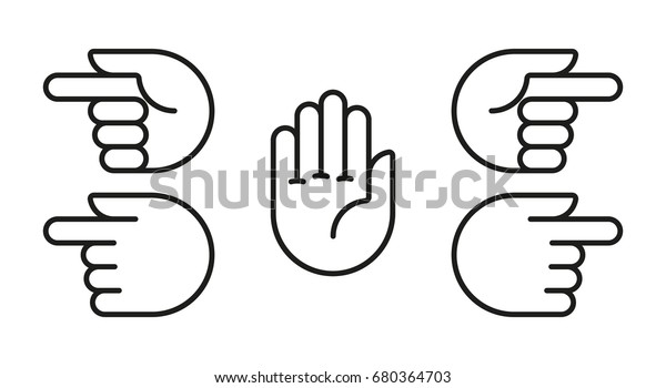 Navigation Icon Left Right Stop Sign Stock Vector (Royalty Free) 680364703