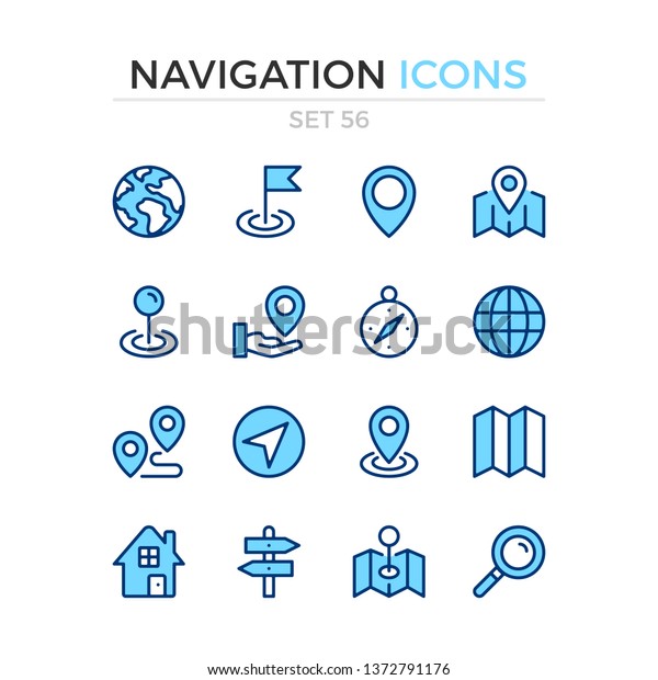 Navigation Icons Vector Line Icons Set Stock Vector (Royalty Free ...