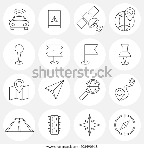 Navigation Line Icons Stock Vector (Royalty Free) 408490918 | Shutterstock