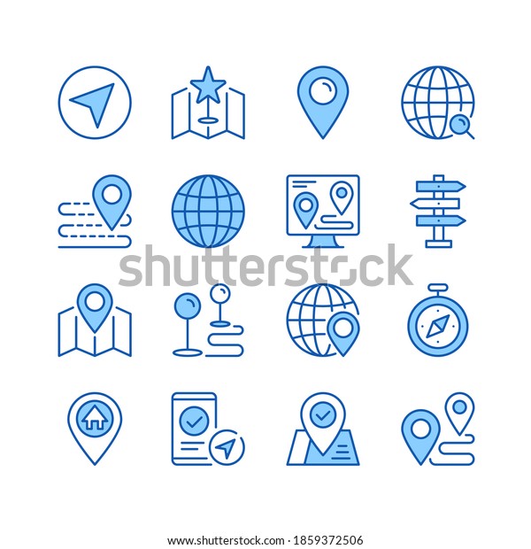 Navigation Line Icons Simple Vector Symbols Stock Vector (Royalty Free ...
