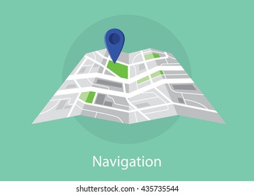 Navigation Map Maps Pin Icon Green Stock Vector (Royalty Free ...