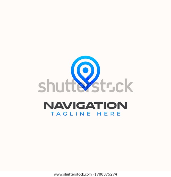 Navigation Monogram Modern Concept Logo Template Stock Vector (Royalty ...