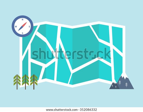 Navigation Outdoor Adventures Map Location Vector Stock Vector (Royalty ...