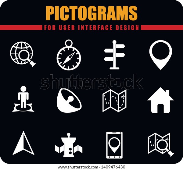 Navigation Professional Pictograms User Interface Design Stock Vector ...