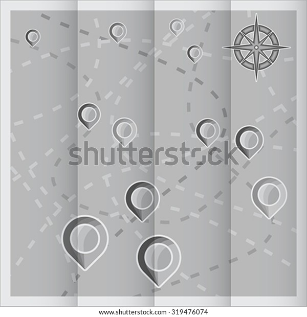 Navigation Road Map Background Route Location Stock Vector (Royalty ...