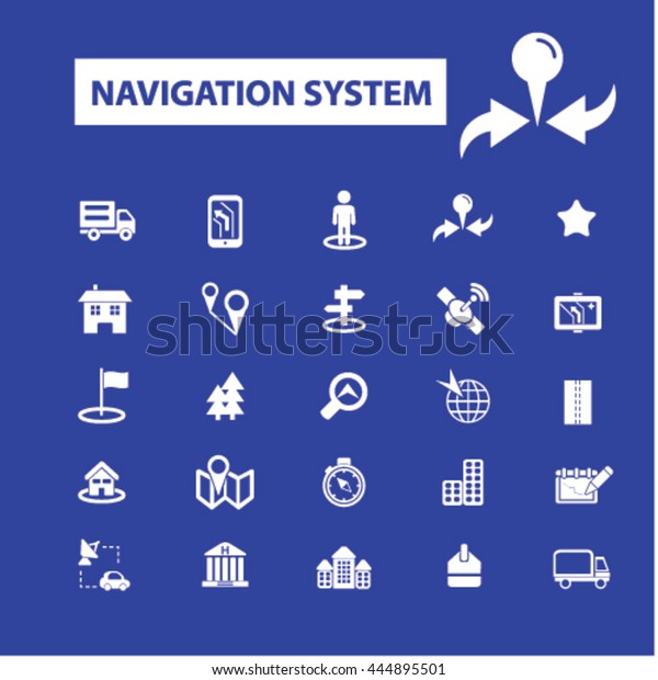 Navigation System Icons Stock Vector (Royalty Free) 444895501 ...