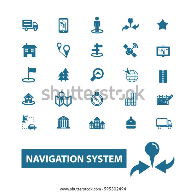 Navigation System Icons Stock Vector (Royalty Free) 595302494 ...