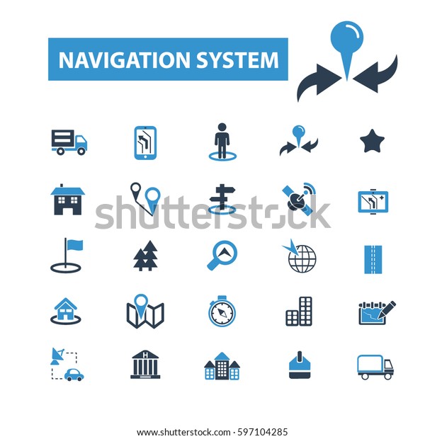 Navigation System Icons Stock Vector (Royalty Free) 597104285 ...