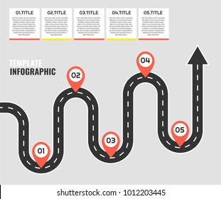 Navigation Winding Road Vector Way Map Stock Vector (Royalty Free ...