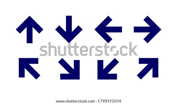 Navy Blue Arrow Sign Collection Icon Stock Vector (Royalty Free ...