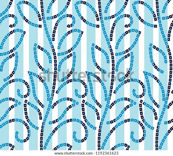 Navy Blue Bandana Pattern On Stripe Stock Vector (Royalty Free ...