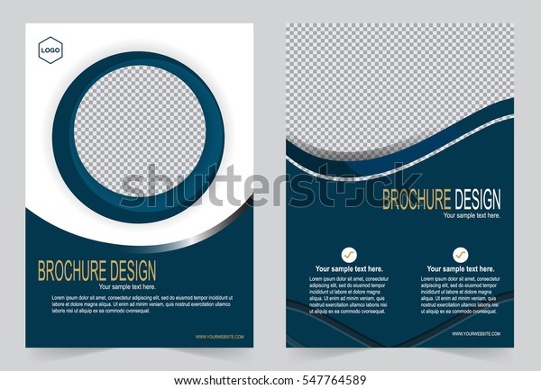 Navy Blue Brochure Template Flyer Design Stock Vector (Royalty Free ...