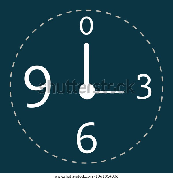 Navy Blue Clock Flatstyle Icon Rectangle Stock Vector (Royalty Free ...