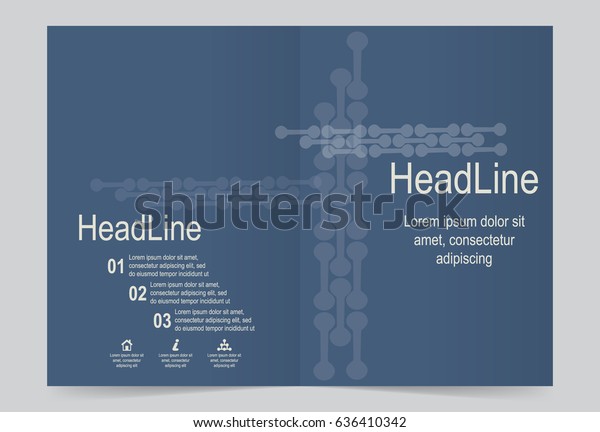 Navy Blue Cover Template Background Flyer Stock Vector (Royalty Free ...